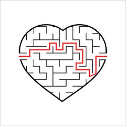Abstract heart shaped labyrinth game for kids Vector Image