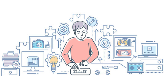 Banner computer science Royalty Free Vector Image