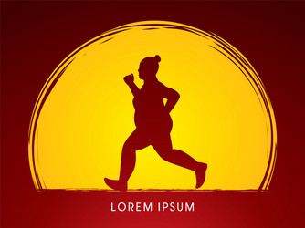 Fat man running Royalty Free Vector Image - VectorStock