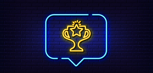 Laureate award line icon winner prize sign neon Vector Image