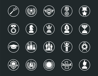 Trophy and awards icons prize symbol icon Vector Image