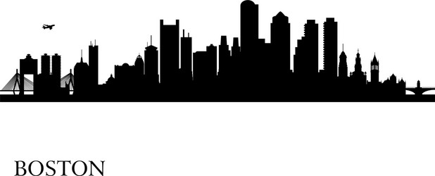 Boston massachusetts city skyline silhouette Vector Image