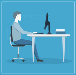 Computer Correct Posture Sitting Vector Images (over 370)