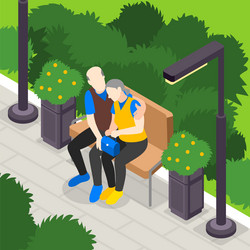 Empathy characters isometric background Royalty Free Vector