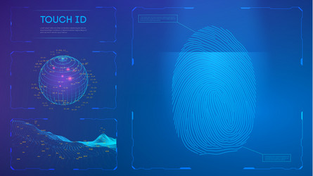 Touch id icon and digital privacy isolated Vector Image