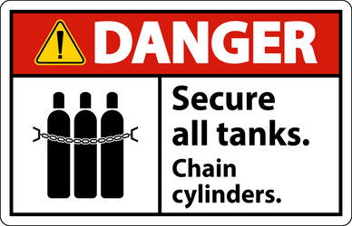 Warning sign secure all tanks chain cylinders Vector Image