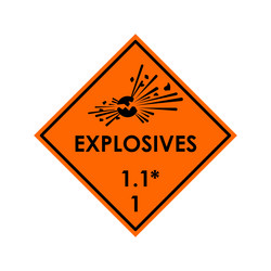 Blasting agents color element hazardous material Vector Image