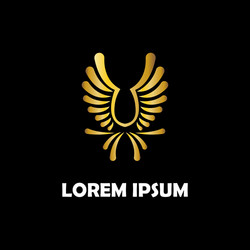 Modern business logo concept gold color flying Vector Image