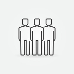 Three people line hipster vintage logo icon Vector Image