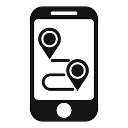 Runner route app on phone icon outline Royalty Free Vector
