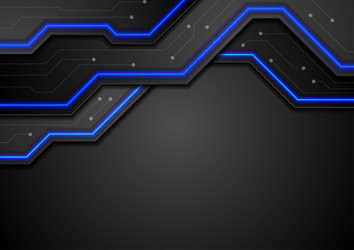 Abstract neon blue tech circuit board lines Vector Image