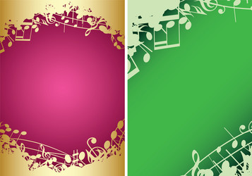 Red background with gold decorations - music Vector Image