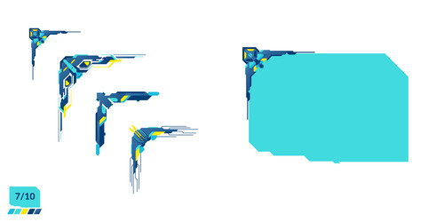 Set of high-tech corners for decoration window Vector Image