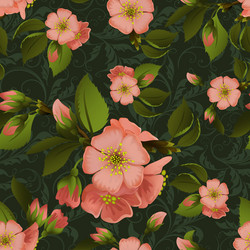 Blooming spring flowers pattern seamless Vector Image