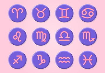 Zodiac sign 3d icon set horoscope astrology Vector Image