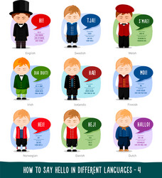 38 ways to say hello Royalty Free Vector Image