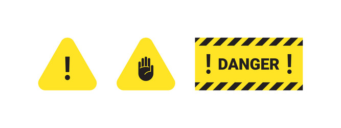 Warning signs prohibition symbols danger Vector Image