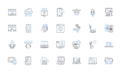 Voice assistants line icons collection siri Vector Image