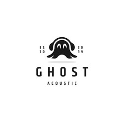 Ghost television logo Royalty Free Vector Image