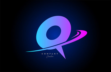 Blue gradient logo q alphabet letter design icon Vector Image