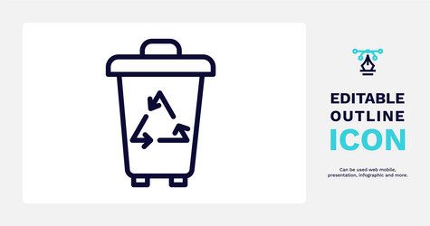 Trash compactor icon outline and filled Royalty Free Vector