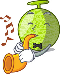 Crying cartoon melon sweet fruit in the market Vector Image