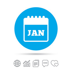 January month icon event schedule jan date click Vector Image