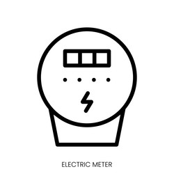 Electric meter icon line art style design Vector Image