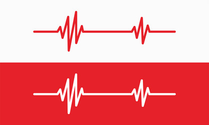 Heartbeat line pulse trace ecg or ekg cardio Vector Image