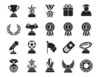 Trophy and awards icons prize symbol icon Vector Image