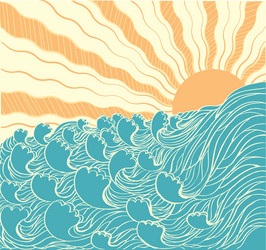 Cartoon wave background Royalty Free Vector Image