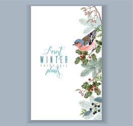 Bird christmas border Royalty Free Vector Image