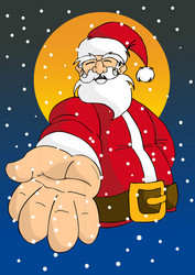 Cartoon santa claus waving hand Royalty Free Vector Image