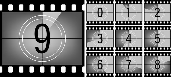 Movie Countdown Numbers Set Vector Images (over 340)