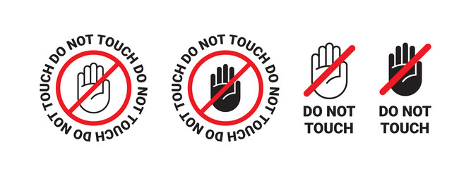 Do not touch icons notice not touch scalable Vector Image