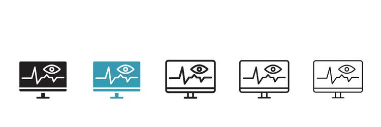 Monitoring icon set computer dashboard data Vector Image