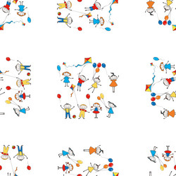Kids playing seamless pattern background Vector Image