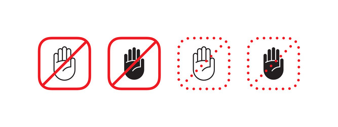 Do not touch icons notice scalable Royalty Free Vector Image