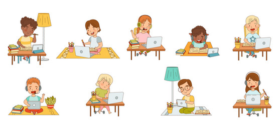 Home study and distance learning with children Vector Image