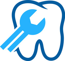 Gradient wrench and tooth dental clinic logo Vector Image