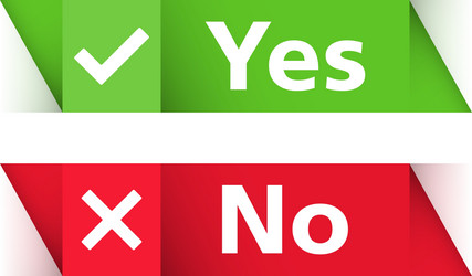 Yes and no checkbox set with blank checked Vector Image