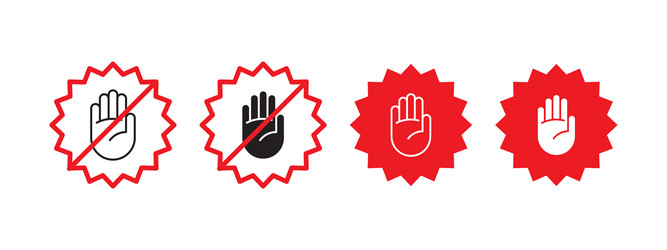 Dont touch badges notice do not warning Royalty Free Vector