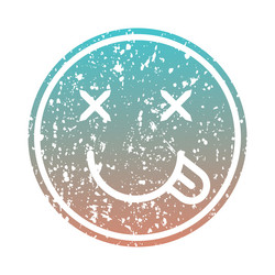 Funny emoji with gritty texture artwork design Vector Image