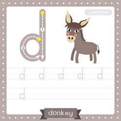 Letter d lowercase tracing practice worksheet Vector Image