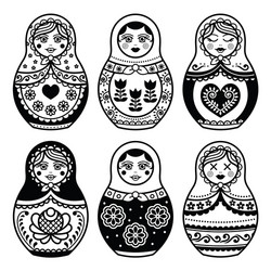 Russian matryoshka icon set outline style Vector Image