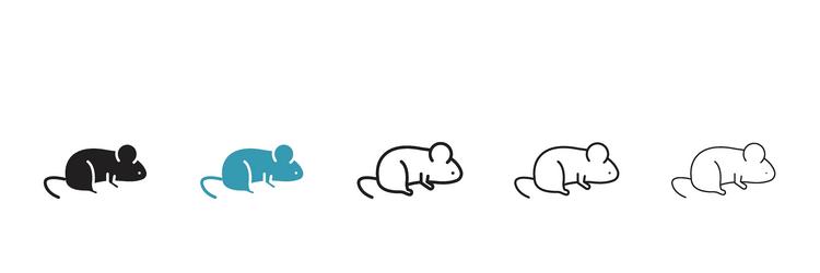 Mouse animal icon set cute rodent mice symbol Vector Image