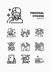 Personal hygiene icons packs Royalty Free Vector Image