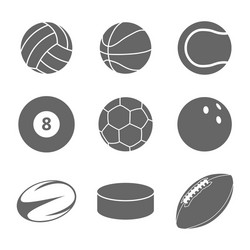 Sports balls icon set on white background Vector Image