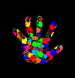 Baby hand with colorful prints pattern Royalty Free Vector