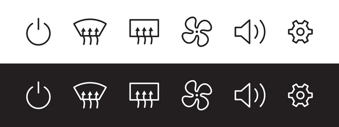 Car function icons set interface Royalty Free Vector Image